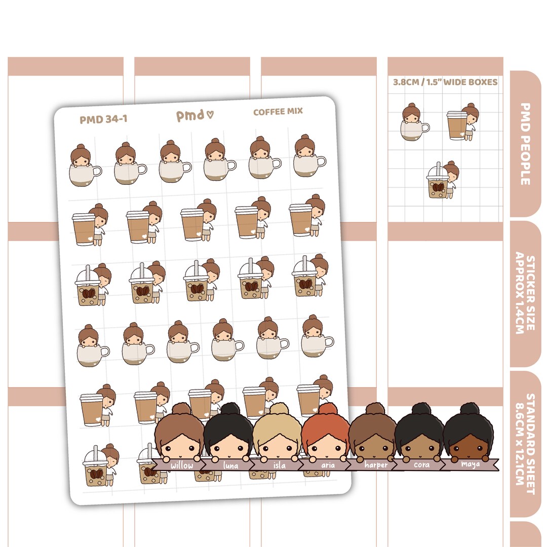 Coffee Stickers PMD People Planner Stickers PMD34 - Etsy