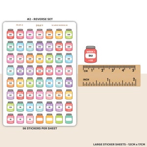 52 Week Savings Challenge Stickers Planner Stickers FS07-L - Etsy