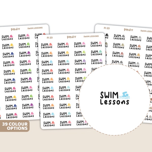 Swim Stickers - Etsy