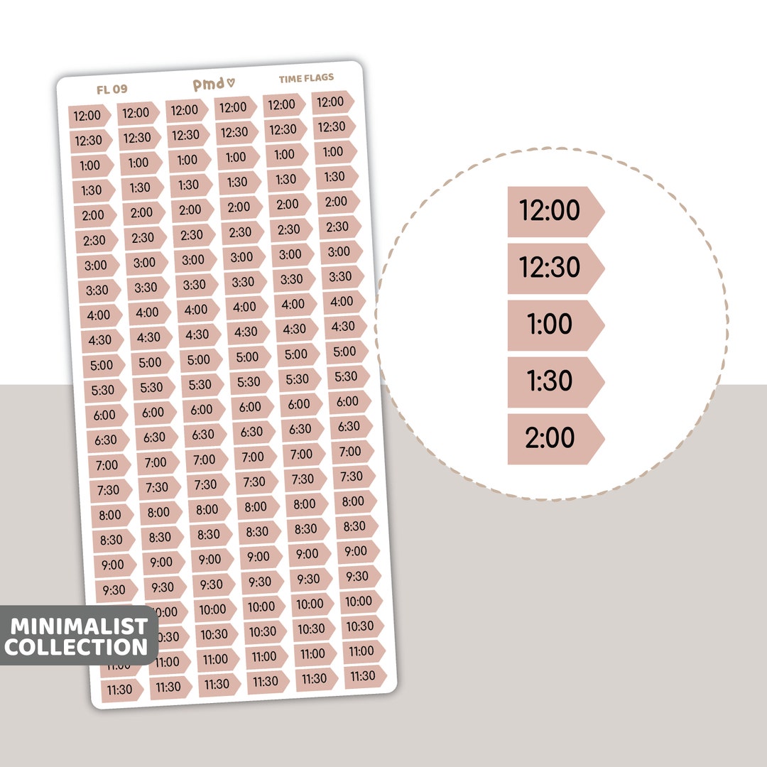 Time Flag Stickers Minimalist Planner Stickers FL09 - Etsy