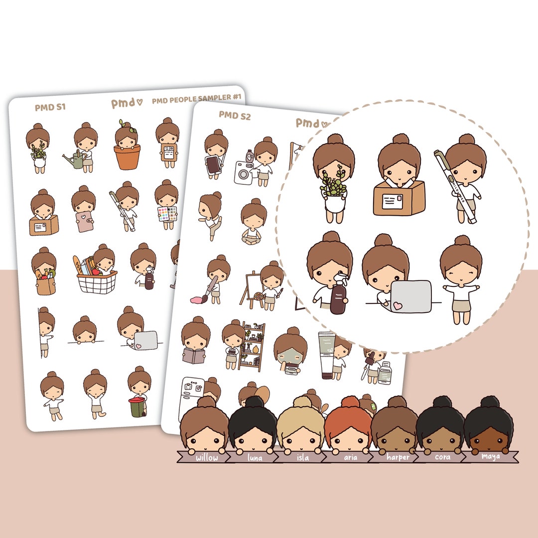 Sampler 1 & 2 PMD People Stickers Planner Stickers PMDS1-S2 - Etsy