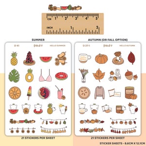 Seasons Sticker Bundle 4 Sheets Planner Stickers BU03 - Etsy