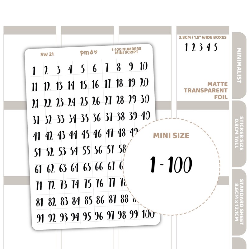 Number Labels 1 100 Printable - Etsy
