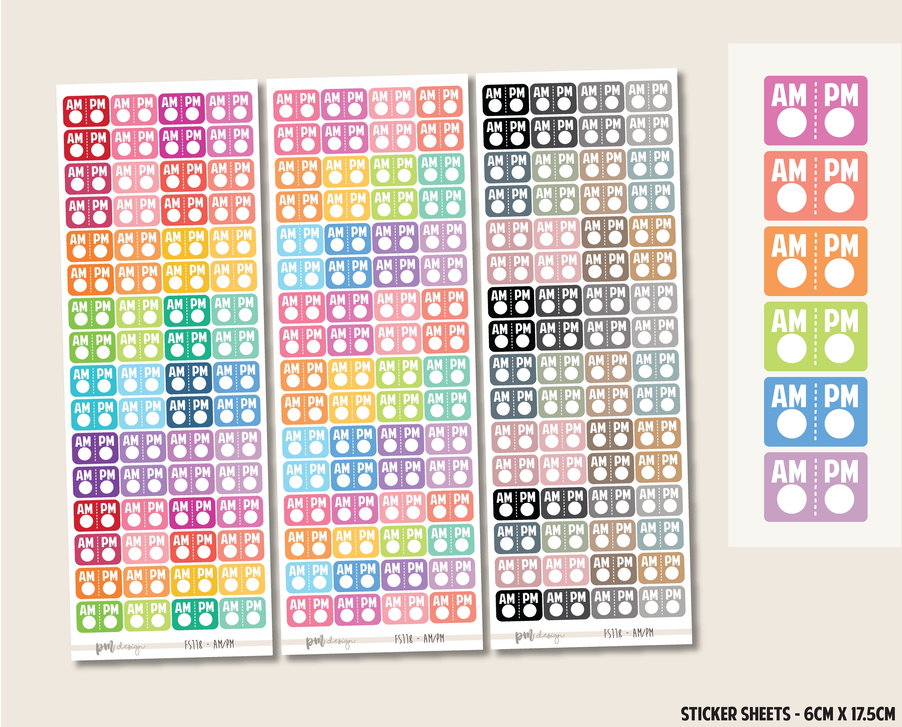 AM/PM Reminder Stickers Planner Stickers FS118 | Etsy
