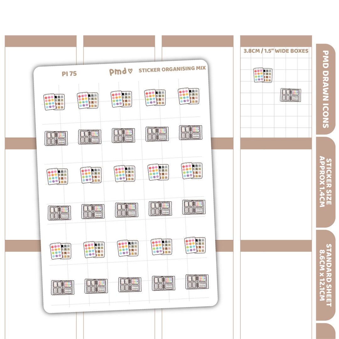 Sticker Organising Stickers PMD Drawn Icon Planner Stickers PI75 - Etsy