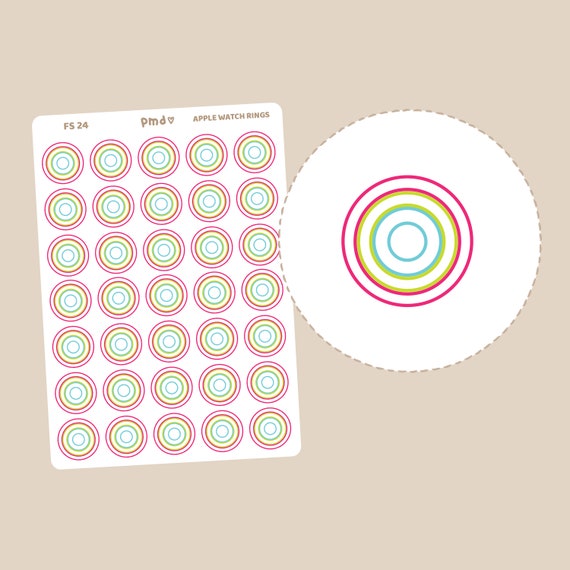 Apple Watch Rings Stickers Planner Stickers FS24 - Etsy