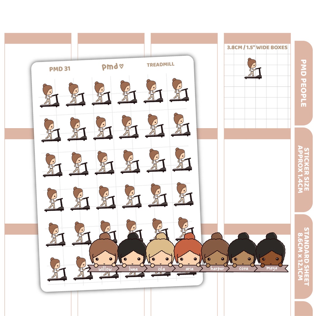 Treadmill Stickers | PMD People Planner Stickers | PMD31 - Etsy