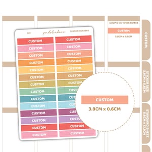 Custom Header Stickers | Custom Planner Stickers | C01 - Etsy