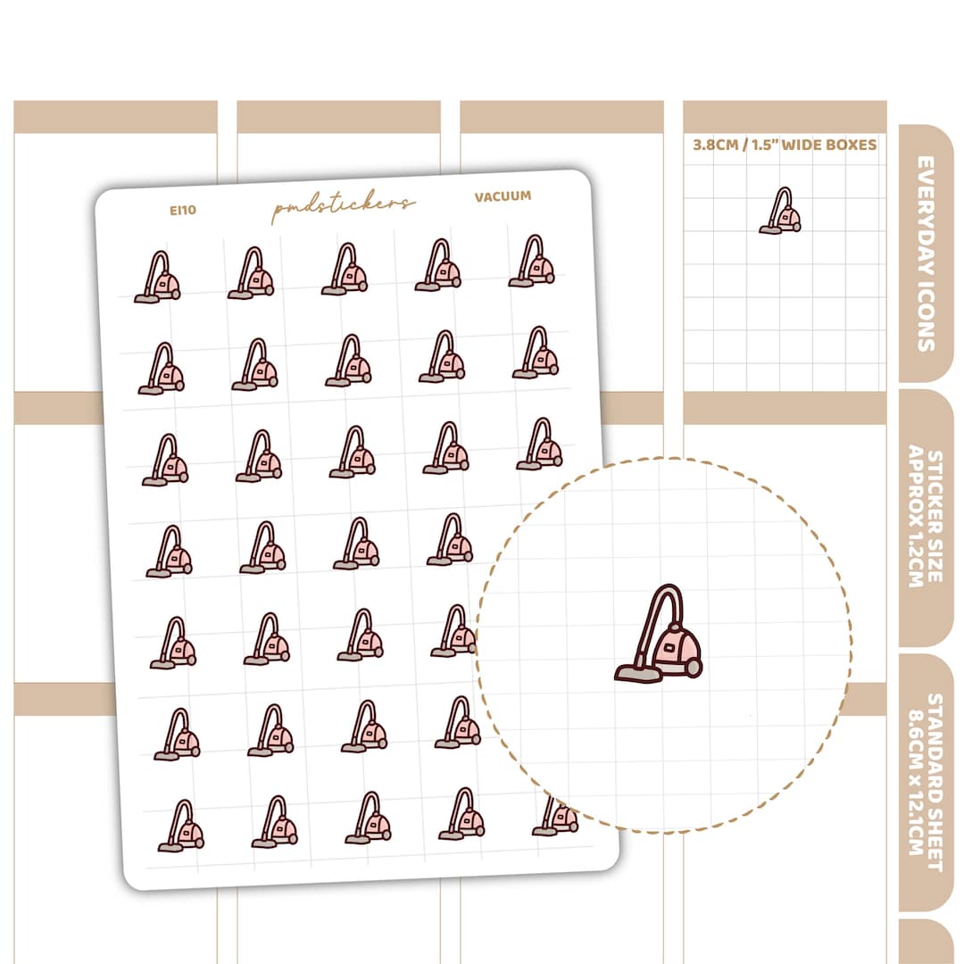 Vacuum Everyday Icon Stickers | Planner Stickers | EI10 - Etsy