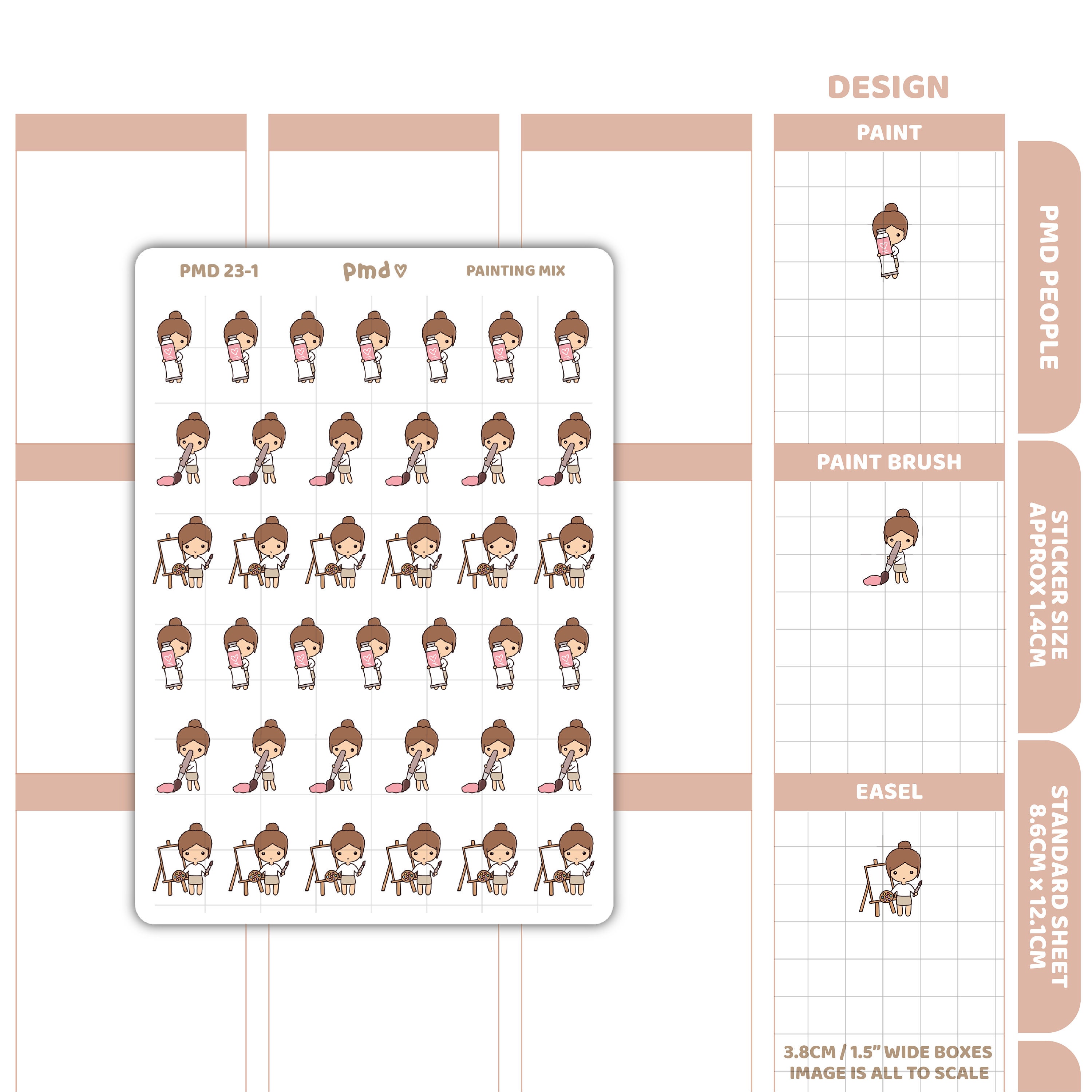 Painting Stickers | PMD People Planner Stickers | PMD23 - Etsy