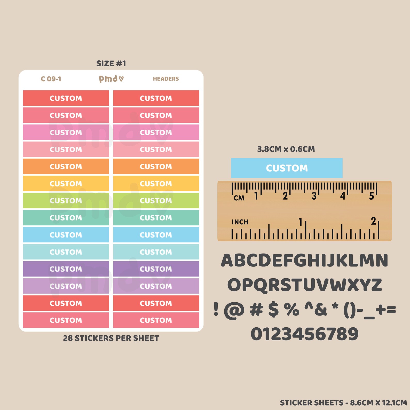 Custom Header Stickers Planner Stickers C09 - Etsy