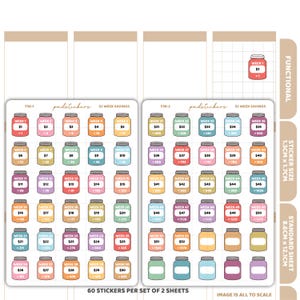 52 Week Savings Challenge Stickers | Functional Planner Stickers | F36 ...