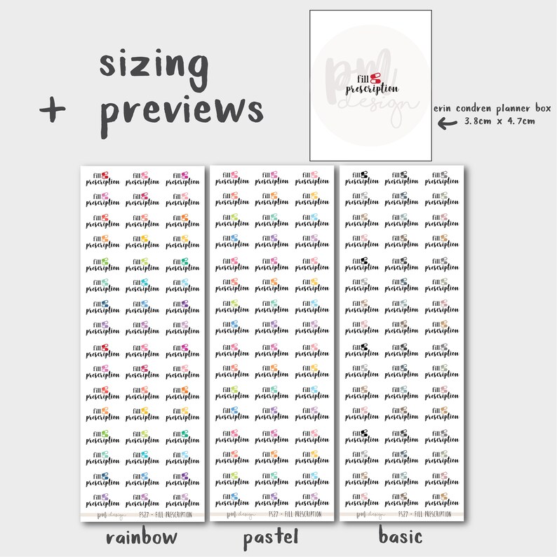 Fill Prescription Stickers Planner Stickers FS27 | Etsy