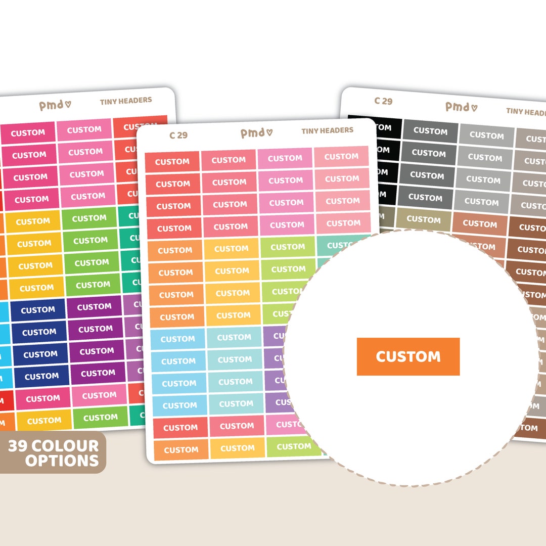 Custom Tiny Header Stickers Planner Stickers C29 - Etsy