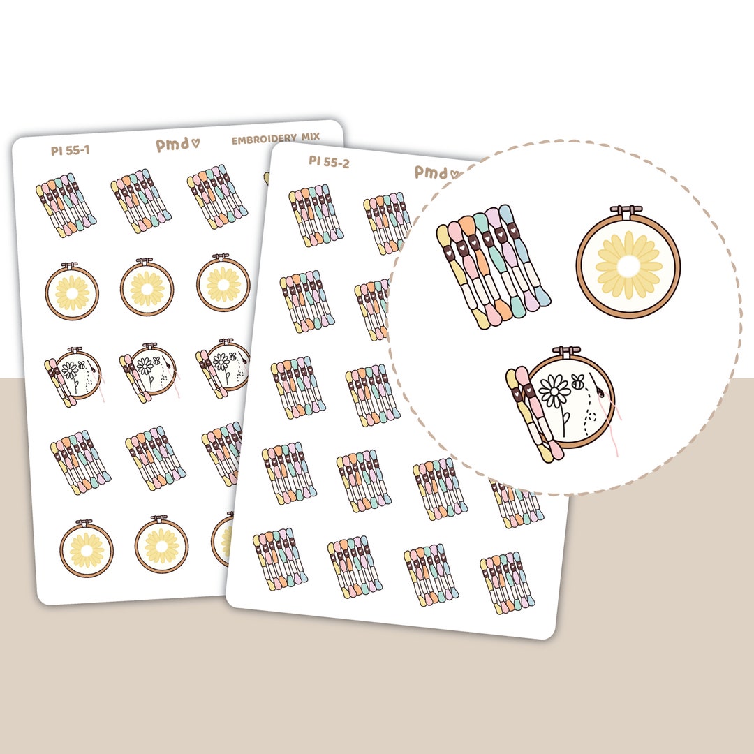 Embroidery Stickers PMD Icons Planner Stickers PI55 - Etsy
