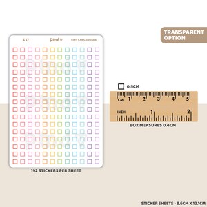 Tiny Checkbox Stickers Transparent Option Planner Stickers S17 - Etsy