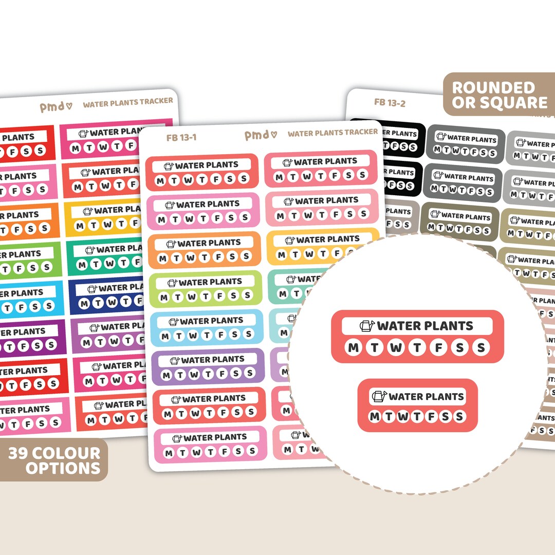 Water Plants Tracker Stickers Planner Stickers FB13 - Etsy