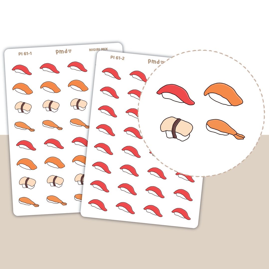 Nigiri Sushi Stickers PMD Drawn Icon Planner Stickers PI61 - Etsy