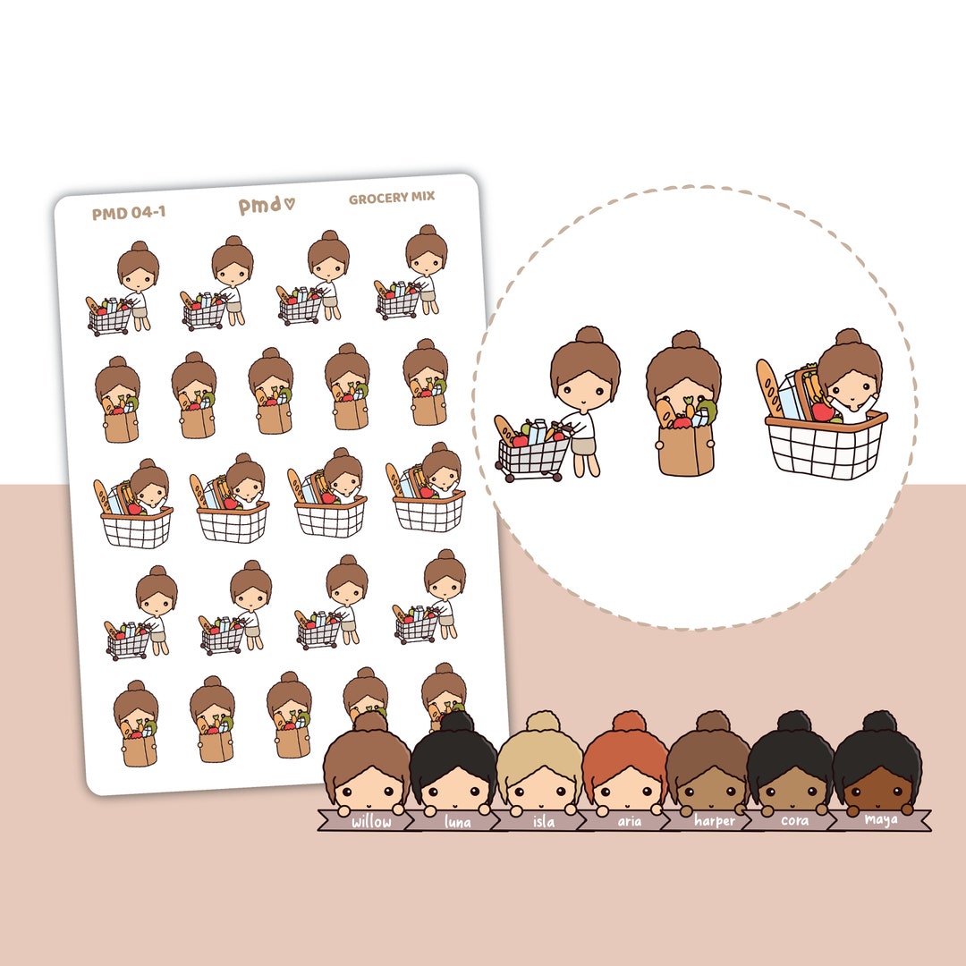 Grocery PMD People Stickers Planner Stickers PMD04 - Etsy