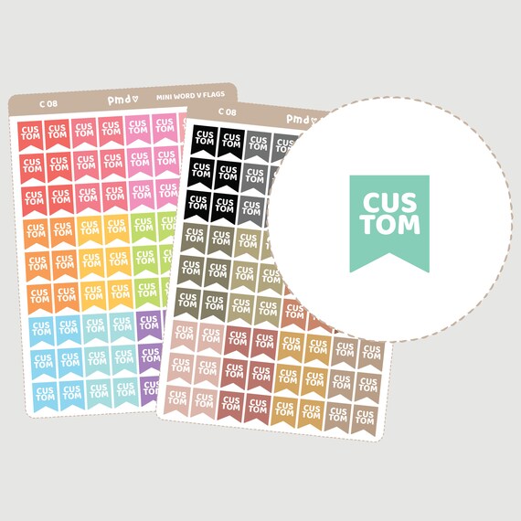 Custom Mini Vertical Flag Stickers Planner Stickers C08 | Etsy