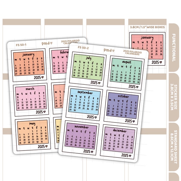 Calendar Stickers - Etsy