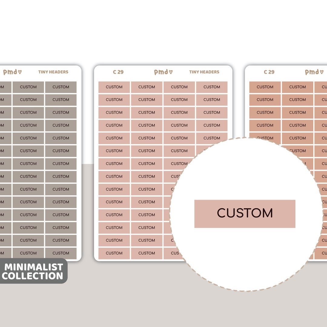Custom Tiny Header Stickers Minimalist Planner Stickers C29 - Etsy