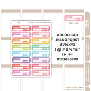 Custom Bill Tracker Stickers Planner Stickers C43 - Etsy