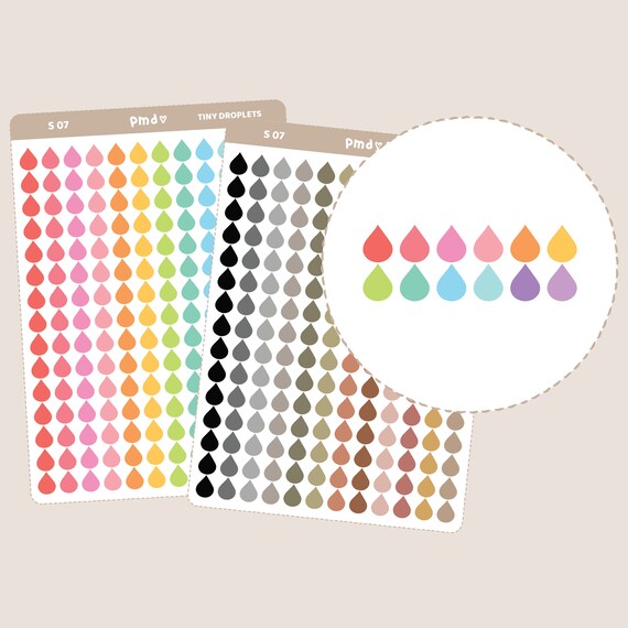 Tiny Droplet Stickers Planner Stickers S07 | Etsy