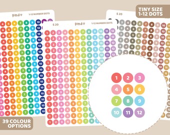 Dot Number Stickers - Etsy