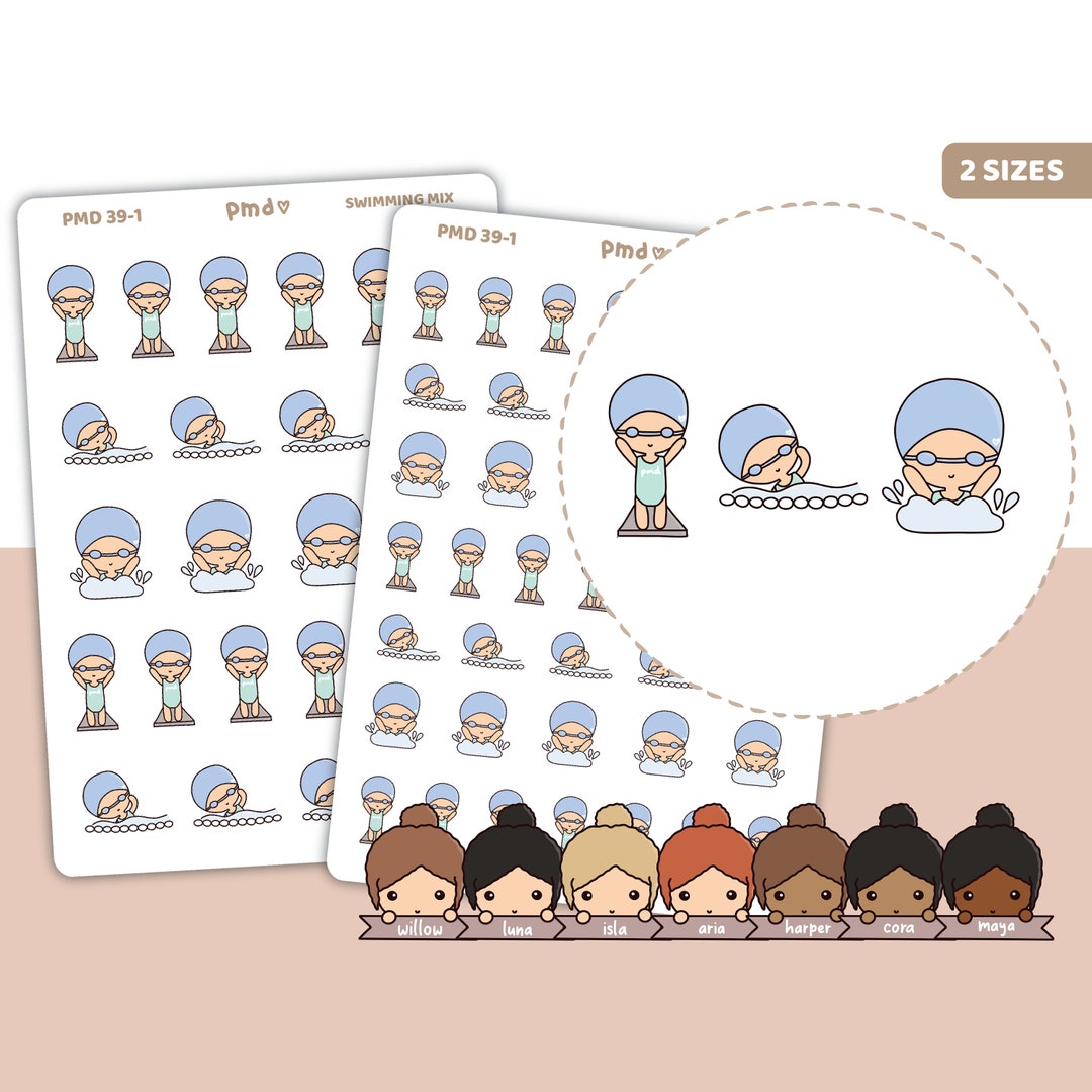 Swimming Stickers PMD People Planner Stickers PMD39 - Etsy