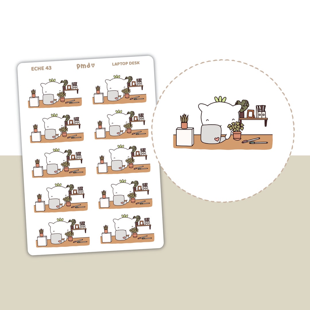 Laptop Desk Stickers Eche Character Planner Stickers ECHE43 - Etsy
