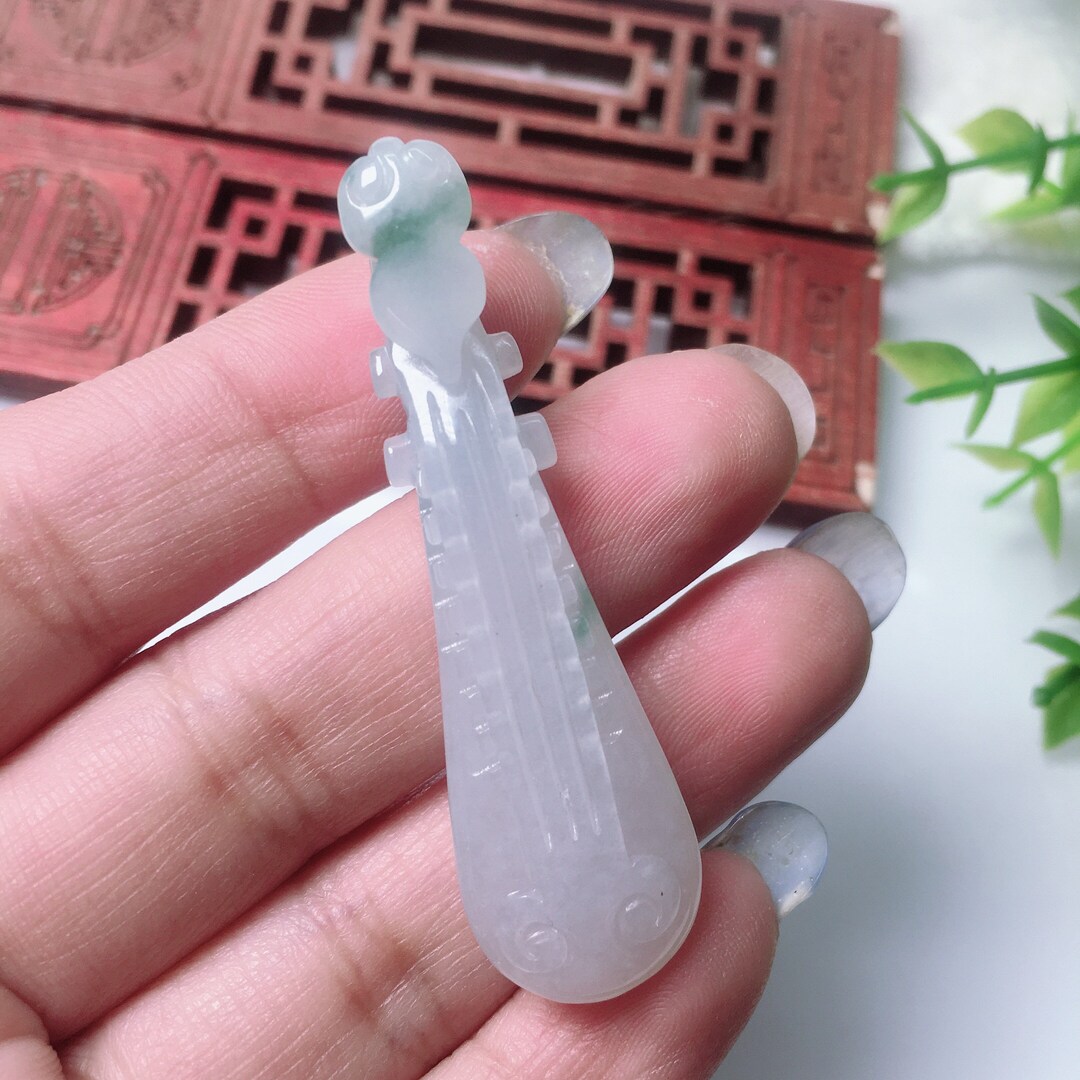 Natural Jade musical Instrument Pipa Pendant - Etsy