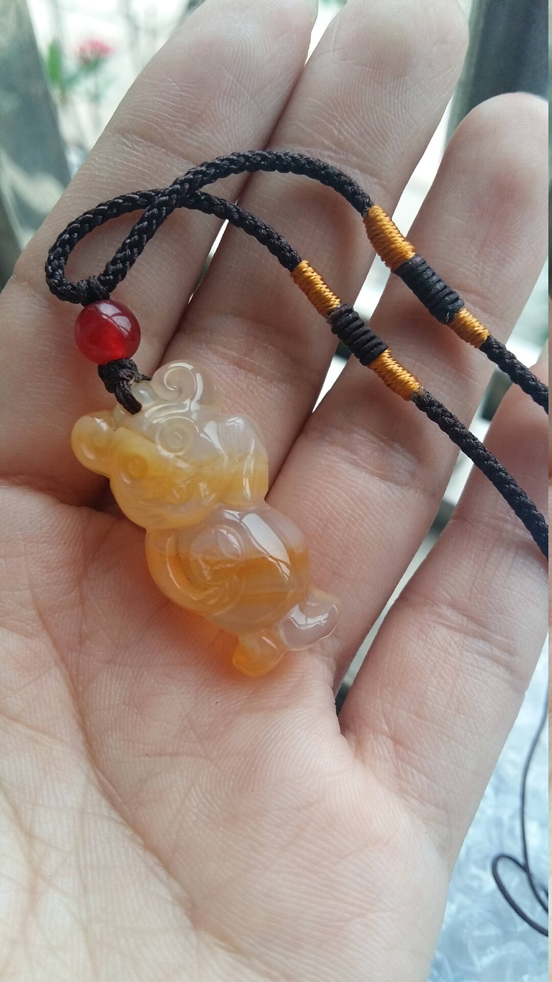 Natural Chalcedony Pendant Mickey Mouse, Orange White Agate 'cute ...