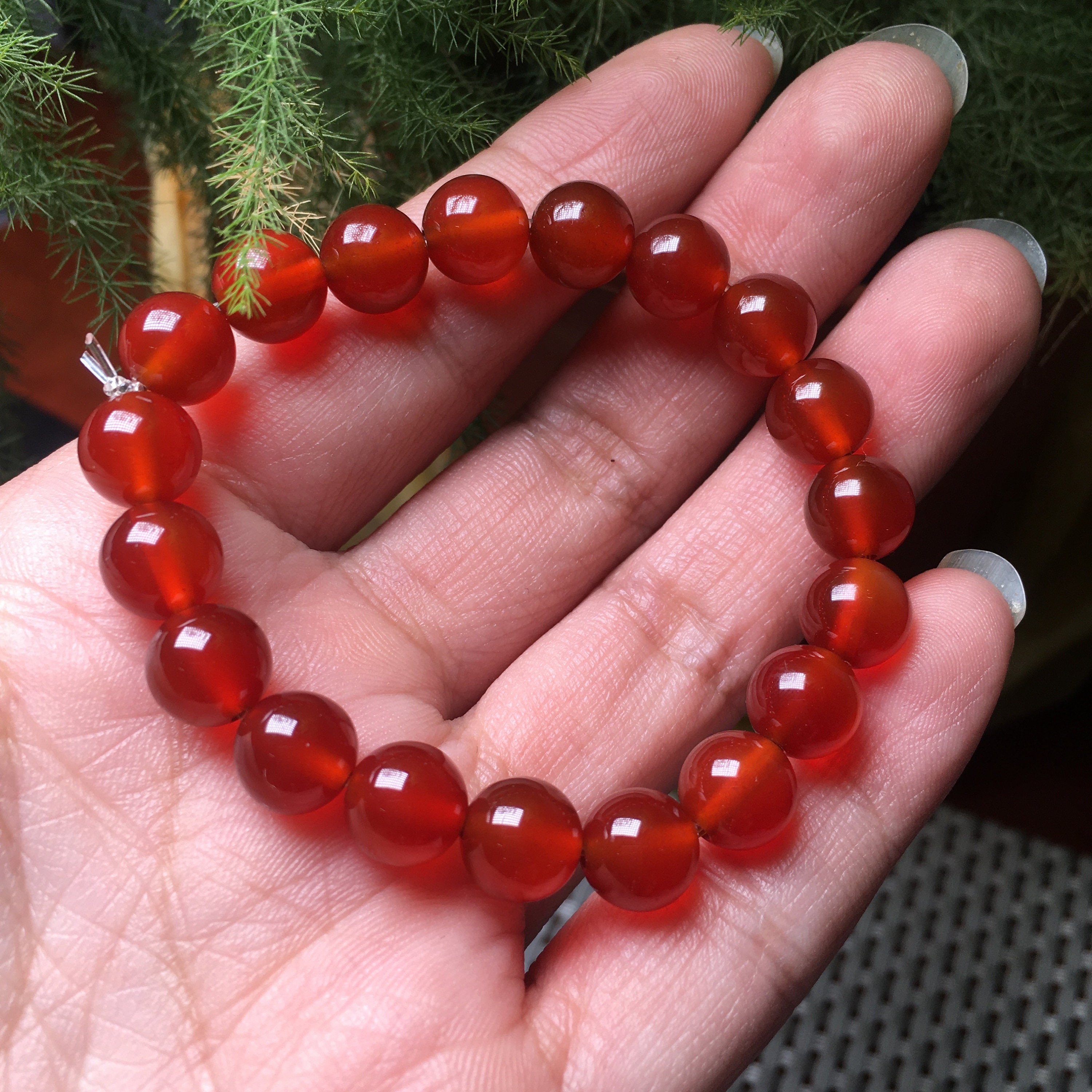 Natural aaa red agate bracelet 8MM beads exquisite bracelet | Etsy