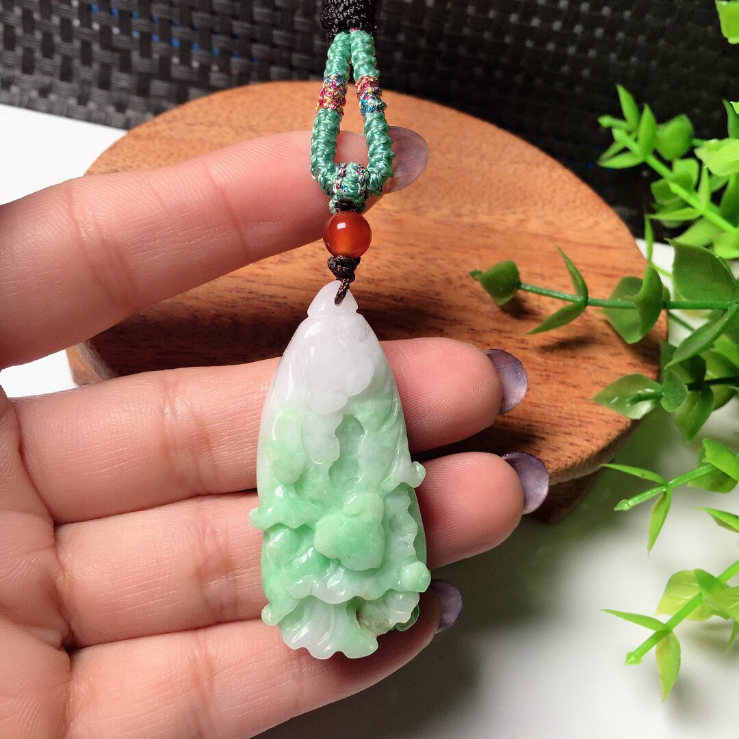 Natural High Quality AAA Jadeite Beautifully Carved green Cabbage ...