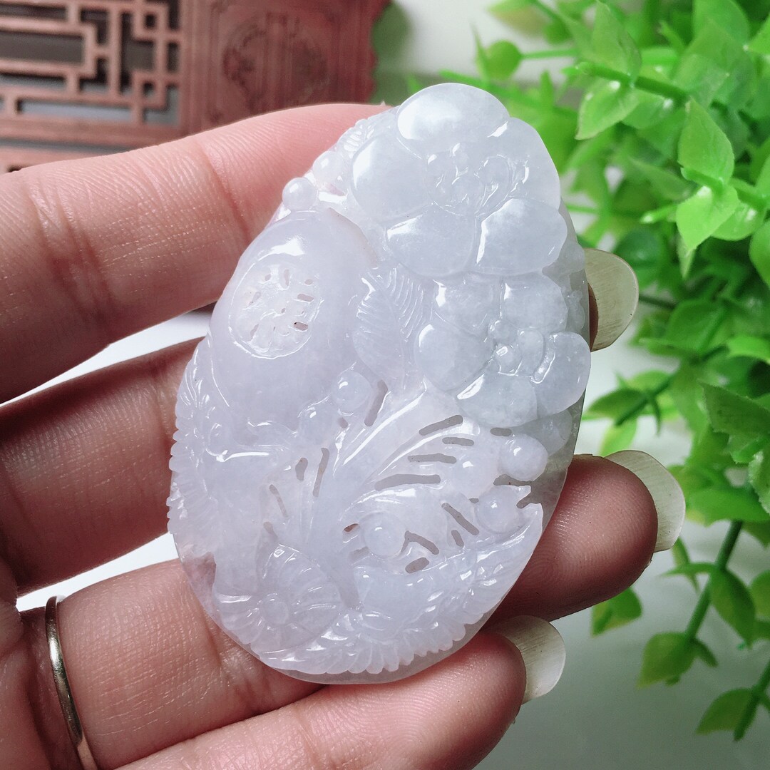 AAA Grade Natural Jade Finely Carved happy Brows Bring Good Luck ...