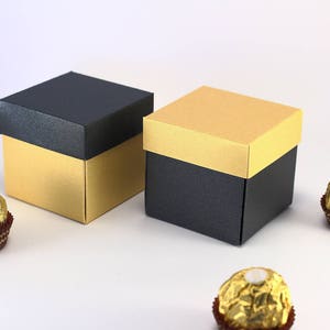70 BLACK Favor Boxes - 2 Pieces Party Gift Boxes - Bridal Shower ...