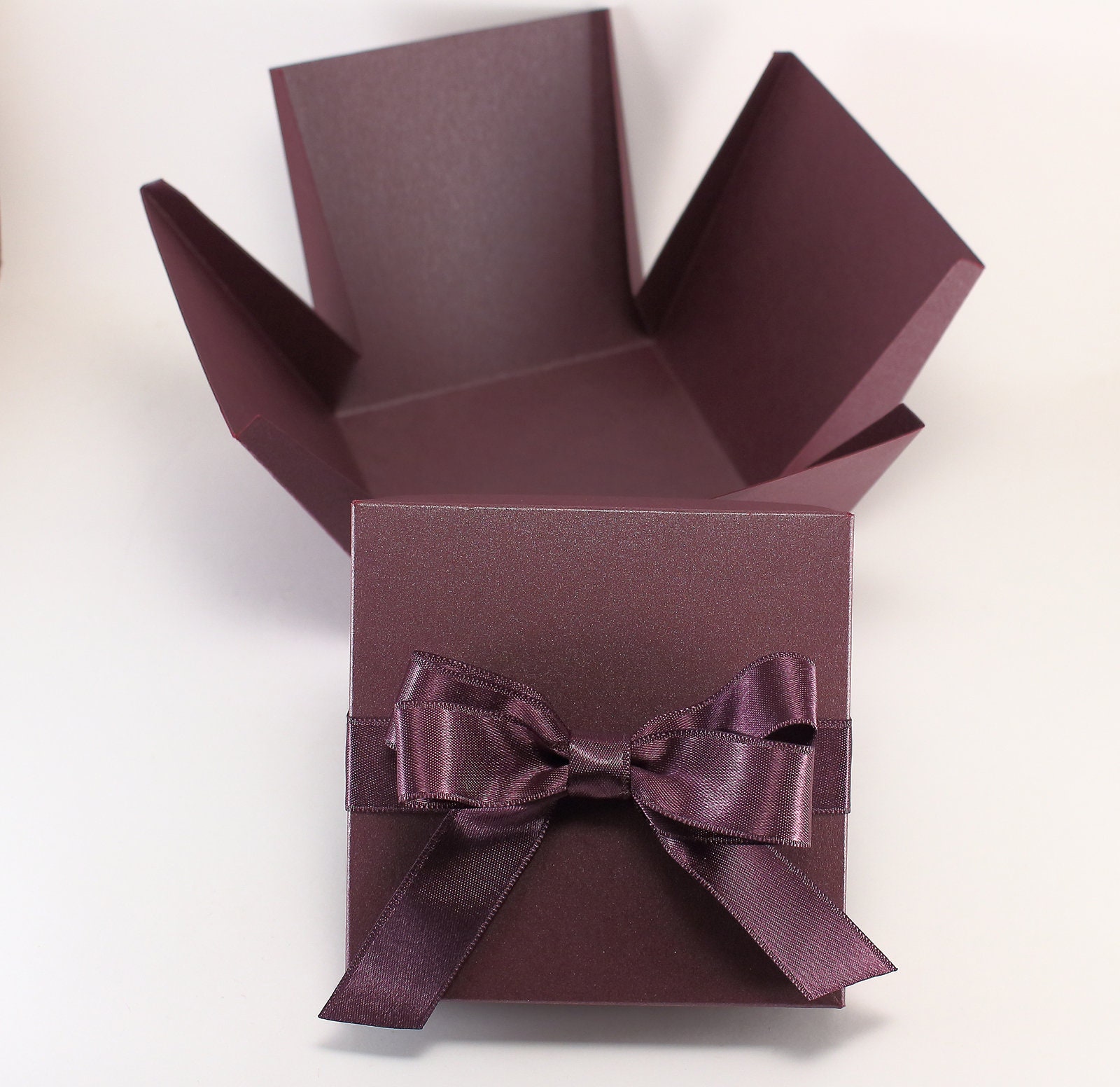 10 Wedding Favor Boxes 4x4x4 Cube Boxes With Ribbon Bow for - Etsy