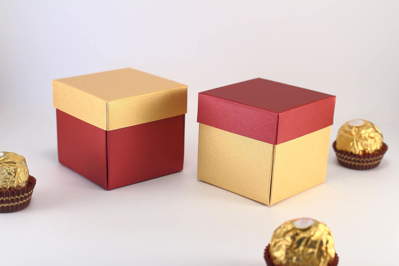 10 RED Favor Boxes - Small Gift Boxes With Lids - Bridal Shower, Baby ...