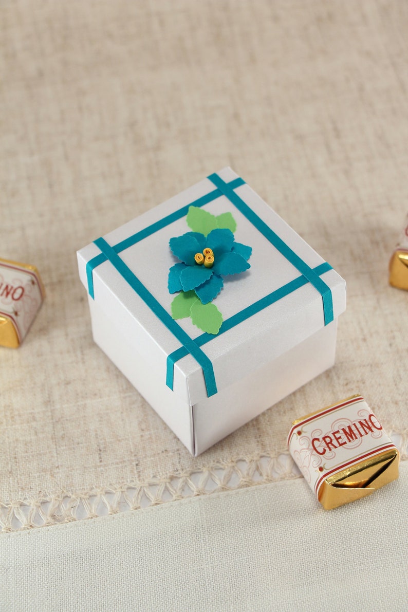 10 Wedding Favor Boxes Small Gift Box With Lid Turquoise - Etsy