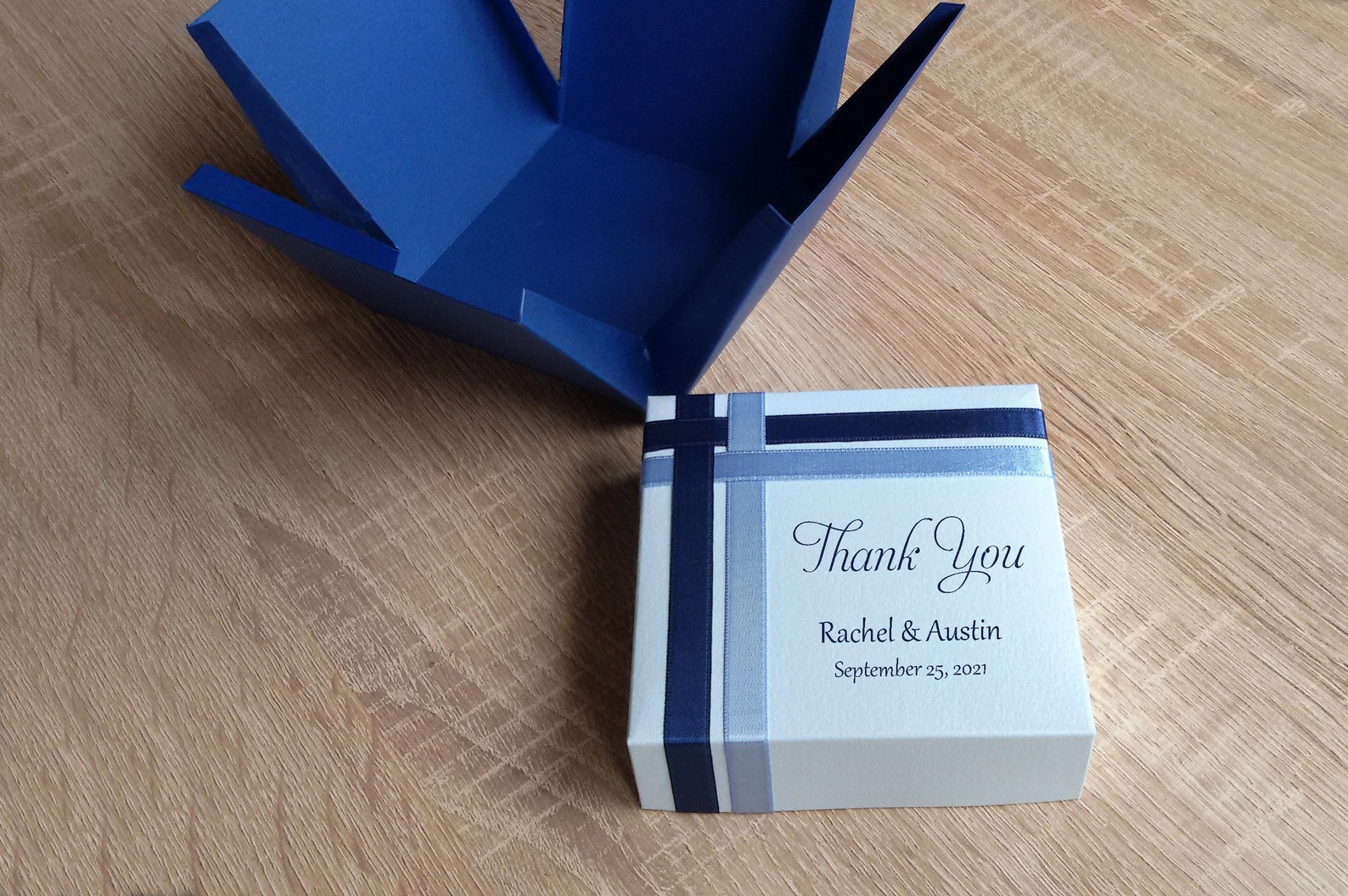 Elegant Blue Favor Boxes, Customized Bridesmaid Gift Boxes, Two Tone ...