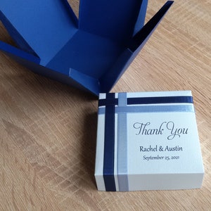 Elegant Blue Favor Boxes, Customized Bridesmaid Gift Boxes, Two Tone ...