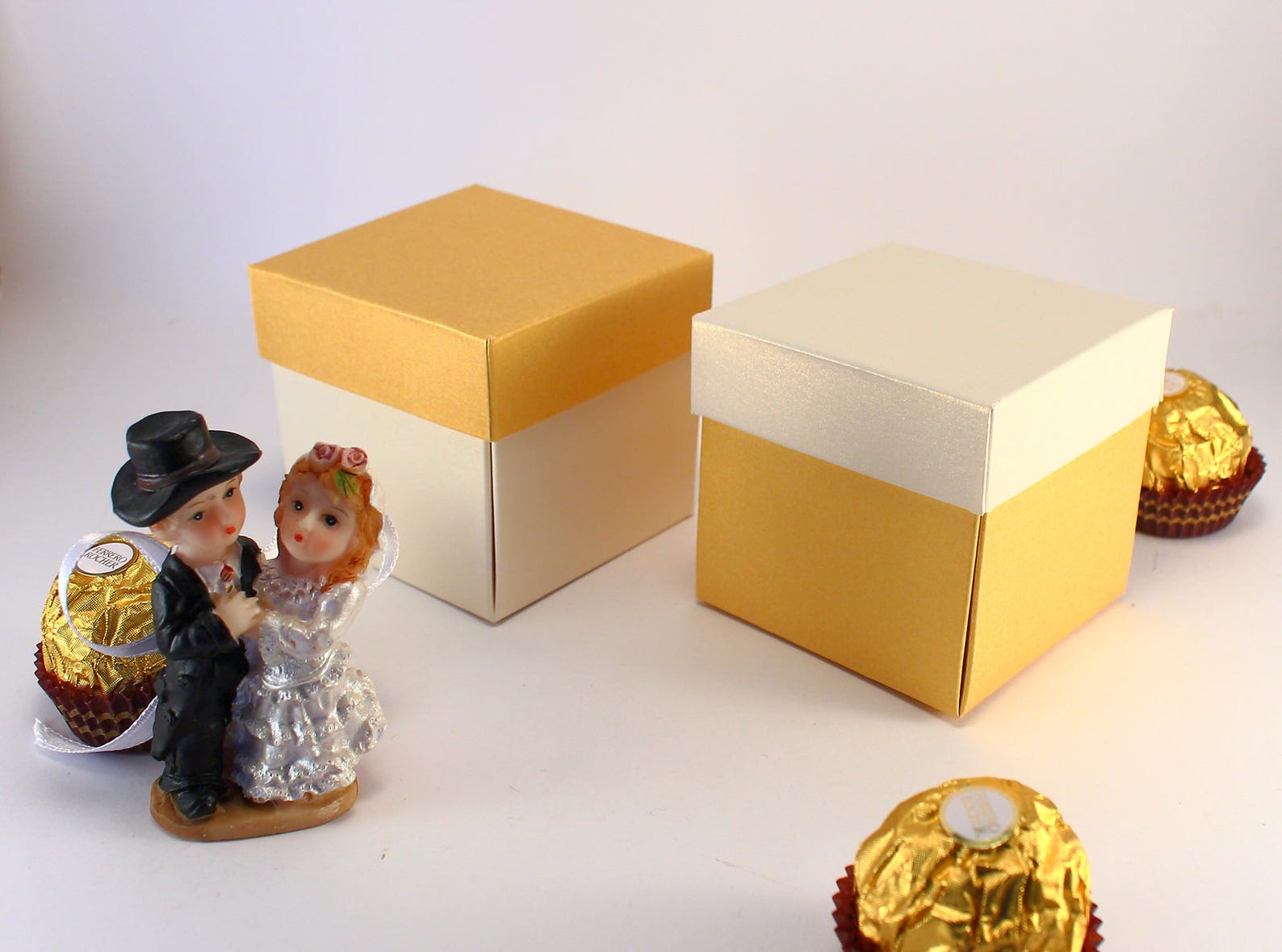 10 GOLD Favor Boxes Wedding Favor Boxes Bridal Shower - Etsy