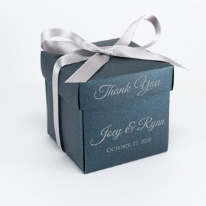 35 Navy Blue and Gold Favor Boxes - Elegant Wedding Thank You Boxes ...