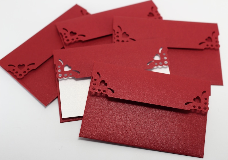 Mini Red Envelopes & Blank Cards, Valentine's Stationary, Romantic Love ...