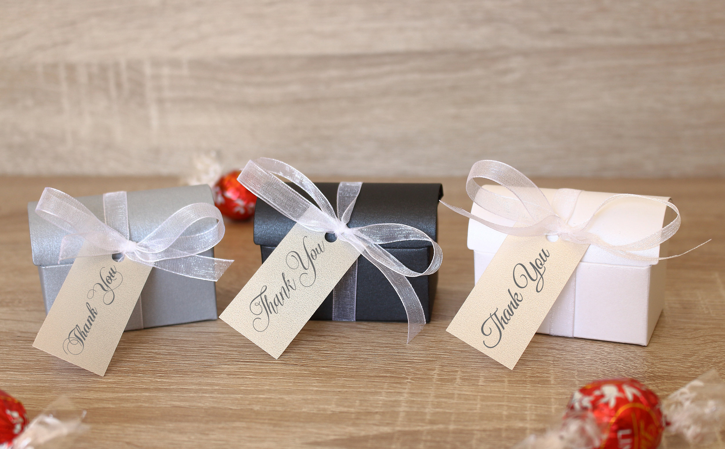 Silver Wedding Favor Boxes 12 Small Personalized Gift Boxes - Etsy