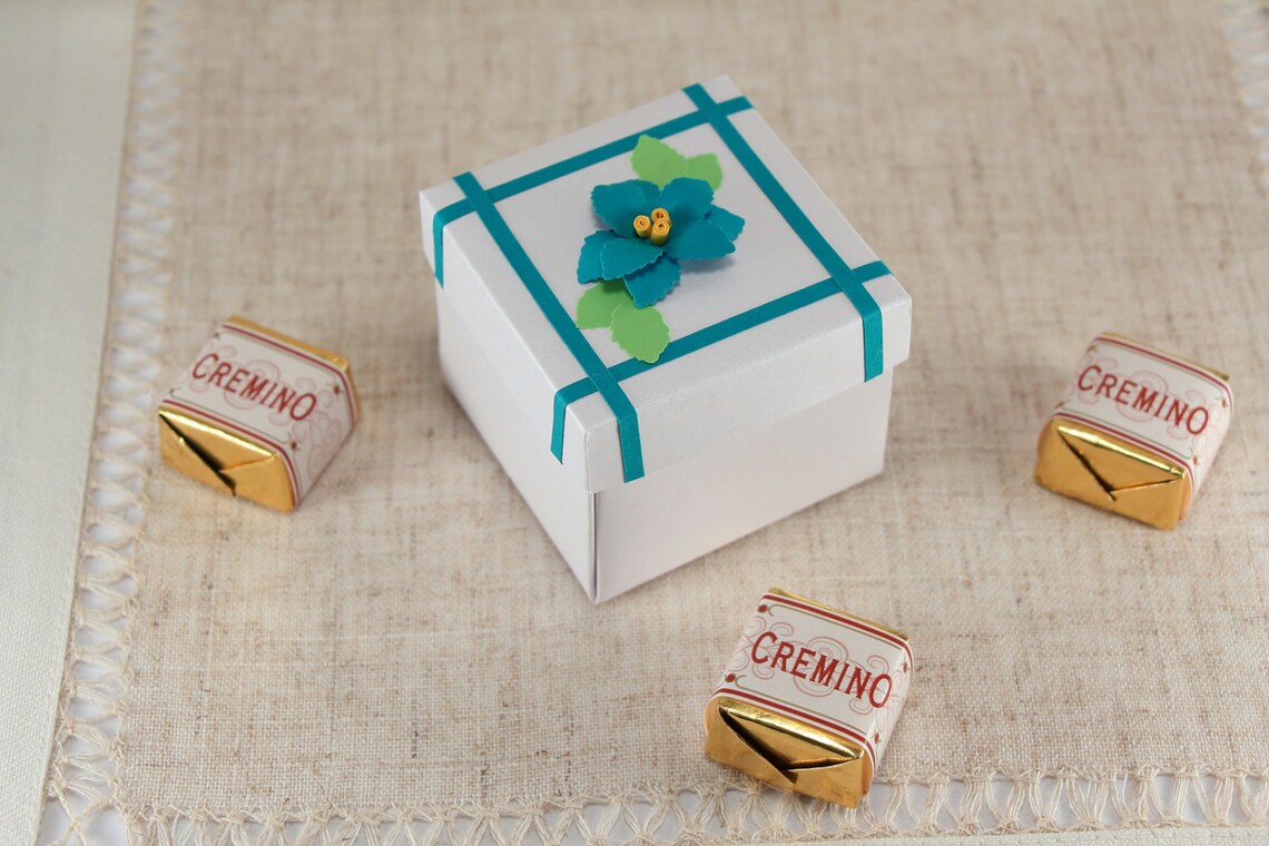10 Wedding Favor Boxes Small Gift Box With Lid Turquoise - Etsy