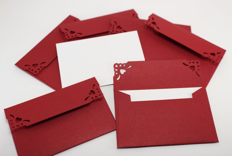 Mini Red Envelopes & Blank Cards Valentine's Stationary - Etsy