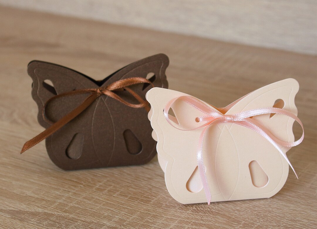 12 Small Party Favor Boxes With Ribbon - Butterfly Themed Birthday ...