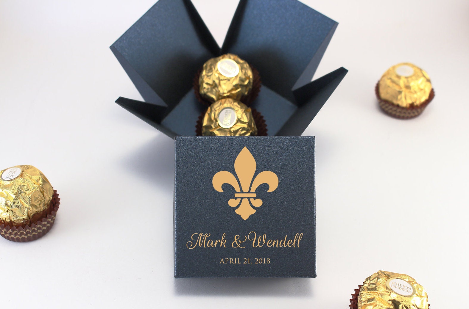 200 Personalized Wedding Favor Boxes for Guests Navy Blue - Etsy